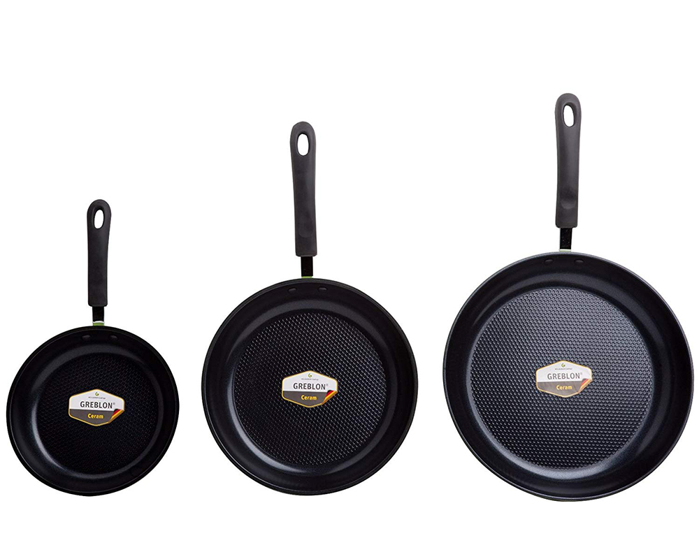 Ozeri.com : Green Ceramic Frying Pan 3-Piece Set by Ozeri (8", 10", 12 ...
