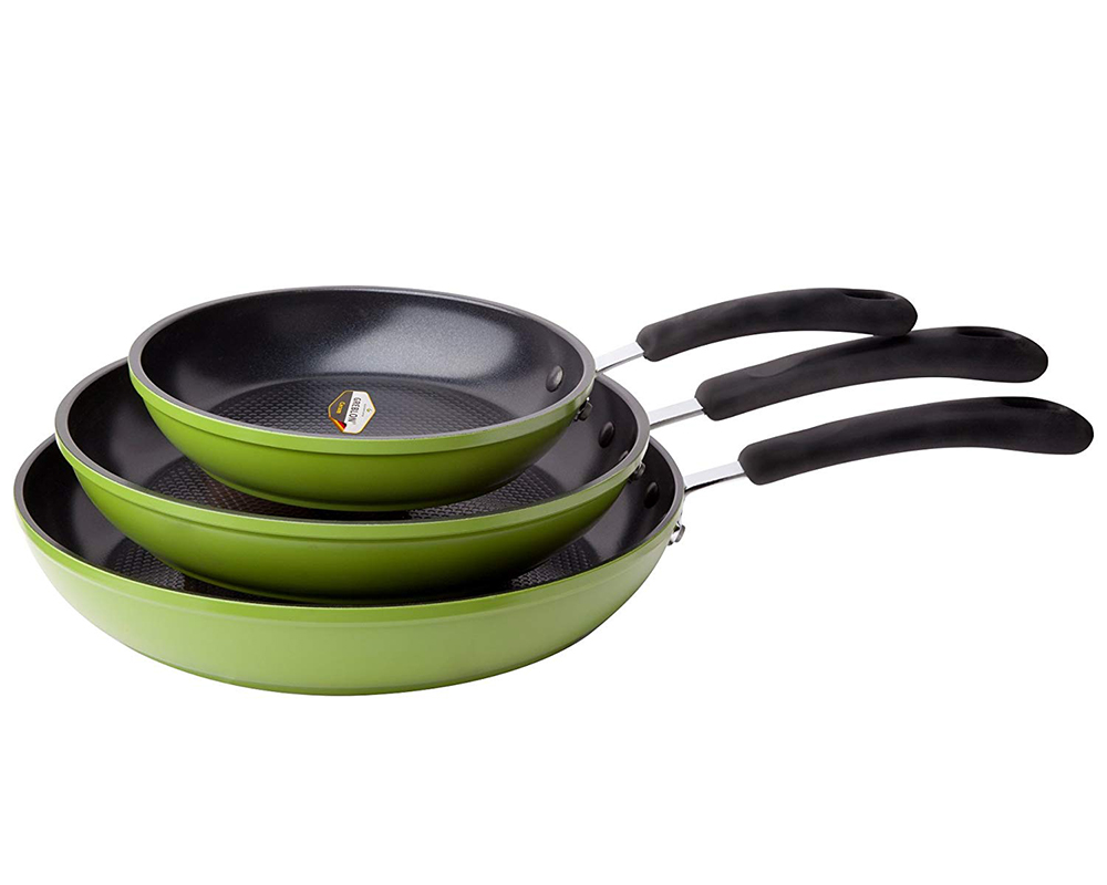 Ozeri.com : Green Ceramic Frying Pan 3-Piece Set by Ozeri (8", 10", 12 ...